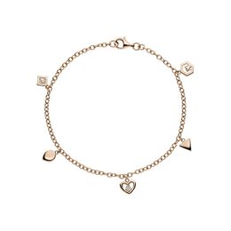 Armband Jobo Armbänder Gr. Silber 925 (Sterlingsilber), rosegold (roségoldfarben) Damen 925 Silber roségold vergoldet mit 3 Zirkonia