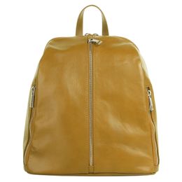 Cityrucksack Samantha Look Gr. B/H/T: 30 cm x 20 cm x 5 cm, gelb Rucksäcke echt Leder, Made in Italy