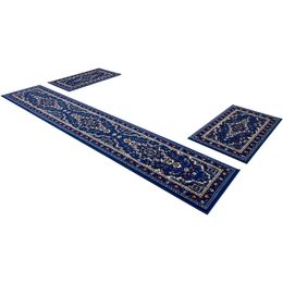 Bettumrandung Home Affaire "Oriental" Gr. B/L (Brücke): 60cm x 110cm (2 St.) B/L (Läufer): 60cm x 320cm (), rechteckig, blau (hellblau) Läufer-Set, Kurzflor, Orient-Optik, mit Bordüre, pflegeleicht, elegant