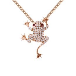 Kette mit Anhänger Firetti "Schmuck Geschenk Silber 925 Halsschmuck Halskette Ankerkette Frosch" Halsketten Gr. Silber 925 (Sterlingsilber), Länge: 45 cm, rosegold (roségoldfarben, weiß, rot) Damen Made in Germany - mit Zirkonia (synth.)