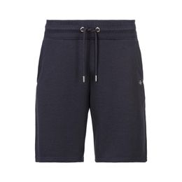 Sweatshorts Gant "REG SHIELD SWEAT SHORTS", Herren, Gr. M, N-Gr, blau (evening blau), Sweatware, Obermaterial: 87% Baumwolle, 13% Polyester, unifarben, casual, regular fit knieumspielend, Hosen, mit einer kleinen Logostickerei unter der Eingriffstasche