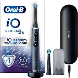 Elektrische Zahnbürste Oral-B "iO 9", schwarz (schwarz onyx), ElektrozahnbürstenB:3cm H:25cm T:3cm, Kunststoff, mit Magnet-Technologie, 7 Putzmodi, Farbdisplay & Lade-Reiseetui, B:3cm H:25cm T:3cm