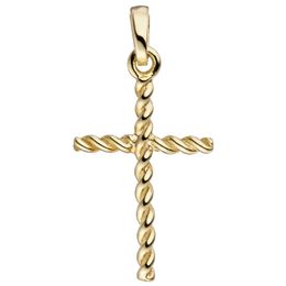 Kreuz-Anhänger Jobo "Anhänger Kreuz" Schmuckanhänger Gr. Gelbgold 333, goldfarben (gelbgold 333) Damen 333 Gold