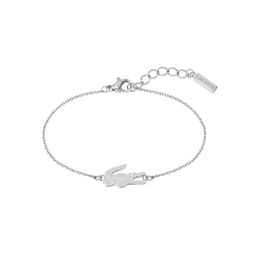 Armband Lacoste "Schmuck Edelstahl Armband Ankerkette CROCODILE", silber (edelstahlfarben), Armbänder, Damen, Edelstahl