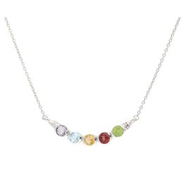 Kette mit Anhänger Vivance "colourful gemstones" Halsketten Gr. Silber 925 (Sterlingsilber), silberfarben (silber 925) Damen