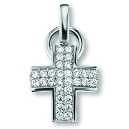 Ketten-Anhänger ONE ELEMENT "Zirkonia Kreuz Anhänger aus 925 Silber" Schmuckanhänger Gr. Silber 925 (Sterlingsilber), silberfarben (silber) Damen Silber Schmuck