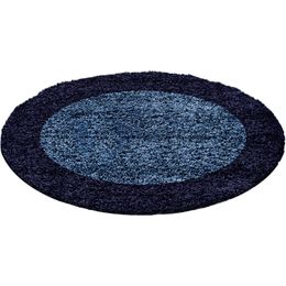 Hochflor-Teppich Ayyildiz Teppiche "Life Shaggy 1503" Teppiche Gr. Ø 200 cm 1 St., 30 mm, blau (navy) Wohnzimmer