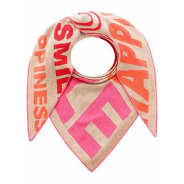 Dreieckstuch Zwillingsherz ""Große Freunde"", Damen, beige, Obermaterial: 50% Baumwolle, 50% Polyacryl, Modetücher, mit Schrift