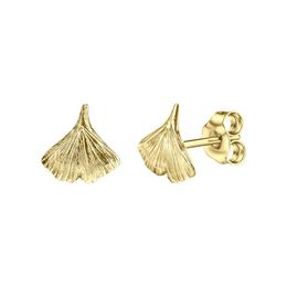 Paar Ohrstecker Vivance "Gold 333 Ginko-Motiv" Ohrringe Gr. ONE-SIZE, Gold, gelb Damen