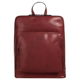 XZONE Cityrucksack X-ZONE Gr. B/H/T: 33 cm x 28 cm x 11 cm, rot Rucksäcke echt Leder