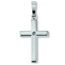 Kette mit Anhänger ONE ELEMENT "Zirkonia Kreuz aus 925 Silber" Halsketten Gr. Silber 925 (Sterlingsilber), silberfarben (silber) Damen Schmuckset - Set mit verstellbarer Halskette