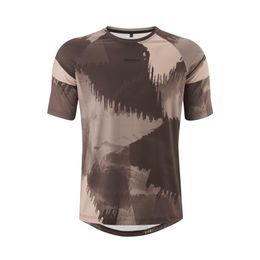 Radtrikot Gonso "MASINO", Herren, Gr. XXXL, braun (dunkelbraun), 92% Polyester (Recycelt), 8% Elasthan, Rundhals, Trikots, Herren MTB-Radshirt kurzarm, leichtes Fahrradtrikot, Funktionsshirt