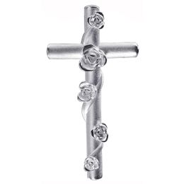 Kreuz-Anhänger Jobo "Anhänger Kreuz mit Rosen" Schmuckanhänger Gr. Silber 925 (Sterlingsilber), silberfarben (silber 925) Damen 925 Silber