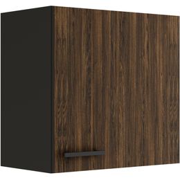 Hängeschrank Optifit "Palma" Schränke Gr. B/H/T: 60 cm x 57,6 cm x 34,6 cm, 1 St., schwarz (rillendekor nussbaum, anthrazit) Breite 60 cm, 1 Tür, Einlegeboden