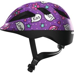 Kinderfahrradhelm Abus "SMOOTY 2.0" Gr. S, rosa (lila kisses), Helme, Kinder, S Kopfumfang: 45cm - 50cm