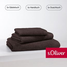 Handtuch Set s.Oliver "s. Oliver, besonders weich und saugfähig" Handtücher (Packung) Gr. 3 St., braun 1 Gästetuch 30x50 cm, Handtuch 50x100 Duschtuch 70x140 cm