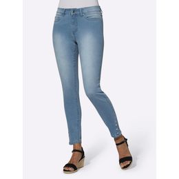 Bequeme Jeans Inspirationen Gr. 25, Kurzgrößen, blau (blue, bleached) Damen Jeans