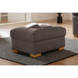 Hocker Home Affaire "Ventura", braun (espresso), B:70cm H:44cm T:70cm, Struktur (100% Polyester);Luxus-Microfaser (90% Polyester, 10% Polyamid);Luxus-Microfaser in Lederoptik (100% Polyester), Hocker, Polsterhocker