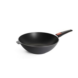 Wok Woll "Diamond Lite Wok", grau (anthrazit), H:9cm Ø:32cm, Pfannen, abnehmbarer Griff, Induktion