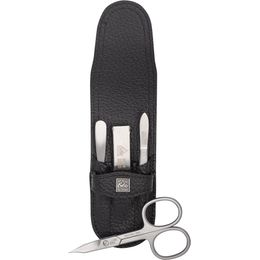 ERBE® Maniküre-Etui ERBE "ERBE Maniküre Set Steck-Etui Serie "Piemont", schwarz, 4-tlg., Inox" Nageletuis Gr. B/H/T: 50 mm x 110 mm x 20 mm 4 tlg., schwarz Echtleder, rostfreie Instrumente, Hergestellt in SolingenDeutschland