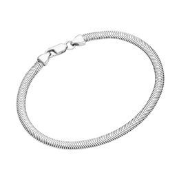 Armband Smart Jewel "gedrückte Schlangenkette massiv, Silber 925" Armbänder Gr. 19 cm, Silber 925 (Sterlingsilber), silberfarben (silber) Damen