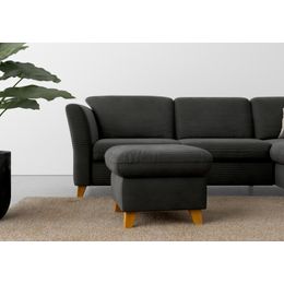 Polsterhocker Home Affaire "Trelleborg", grau (anthrazit), B:58cm H:48cm T:58cm, 95% Polyester, 5% Polyamid, Hocker, Polsterhocker, mit Cord-Bezug, mit Staufach, inkl. Federkern-Polsterung
