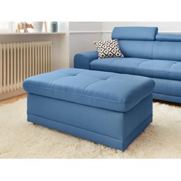 Sit & More Hocker SIT & MORE "Riva" Gr. B/H/T: 102cm x 45cm x 66cm, Flachgewebe, mit Stauraum, blau (pacific)