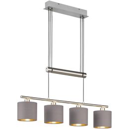 Pendelleuchte Trio LEUCHTEN "Garda" Lampen Gr. Ø 13,5 cm Höhe: 150 cm, grau (nickelfarben, taupe, goldfarben) Hängeleuchte, höhenverstellbar