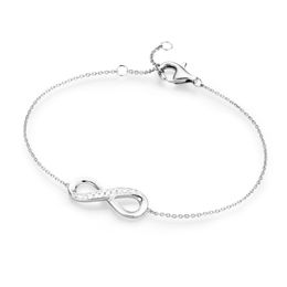 Armband Smart Jewel "Infinityzeichen als Mittelteil mit Zirkonia, Silber 925" Armbänder Gr. 19 cm, Silber 925 (Sterlingsilber), silberfarben (silber) Damen