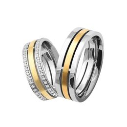 Partnerring XENOX "XENOX & FRIENDS, X5020, X5021" Fingerringe Gr. 56, mit Zirkonia, Edelstahl, 6,75 mm, goldfarben (edelstahlfarben, gelbgoldfarben, kristallweiß) wahlweise mit oder ohne Zirkonia