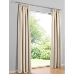 Vorhang HEINE HOME Gardinen Gr. 245 cm, Universalzugband, Multifunktionsband, 135 cm, beige (creme)