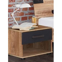 Nachtkommode wimex "Liverpool" Sideboards Gr. B/H/T: 46 cm x 38 cm x 40 cm, grau (plankeneiche, nachbildung, abgesetzt graphitfarben)