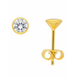 Adelia´s Paar Ohrhänger ADELIA´S "1 333 Gold Ohrringe / Ohrstecker mit Zirkonia Ø 4,5 mm" Gr. Damen, Gelbgold 333, goldfarben (gold) Damen 333 Gold mit Zirkonia Goldschmuck für