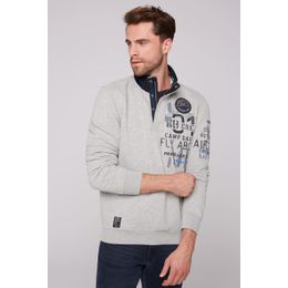 Sweater CAMP DAVID Gr. L, grau (granite melange) Herren Sweatshirts mit Kängurutasche