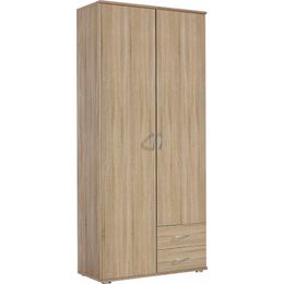 Kleiderschrank Rauch "Twin Schrank Garderobenschrank Schlafzimmerschrank Topseller" Schränke Gr. B/H/T: 85 cm x 188 cm x 52 cm, 2 St., braun (struktureichefarben hell) Drehtürenschrank Kleiderschrank Schränke mit 2 Schubladen Bestseller