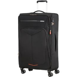 Weichgepäck-Trolley American Tourister "SUMMERFUNK, 79 cm" Gr. B/H/T: 46,5 cm x 79 cm x 30,5 cm 109,5 l, schwarz (black) Koffer Reisekoffer Großer TSA-Zahlenschloss mit Volumenerweiterung