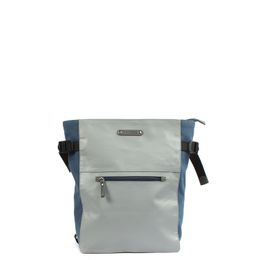 Laptoprucksack 7CLOUDS "Belis 7.1" Gr. B/H/T: 27cm x 37cm x 9cm, grau (grau, blau) Rucksäcke mit recyceltem PET