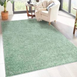 Hochflor-Teppich Carpet City "City Shaggy" Teppiche Gr. B: 230 cm 1 St., 30 mm, L: 320 cm, grün Robuster Langflor Teppich uni, besonders flauschig weich