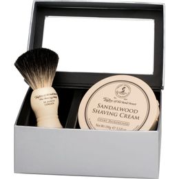 Rasierpinsel-Set Taylor of old Bond Street "Sandalwood" Rasierpinsel beige Shaving Cream und Dachshaar- Rasierpinsel