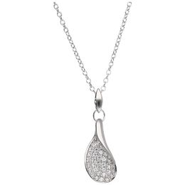 Kette mit Anhänger Smart Jewel "mit Anhänger, geschwungen, Zirkonia Steinen, Silber 925" Halsketten Gr. 45 cm, Silber 925 (Sterlingsilber), silberfarben (silber) Damen