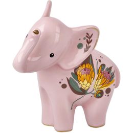 Sammelfigur Goebel "Elephant" Dekofiguren Gr. B/H: 7 cm x 15,5 cm, rosa (rosé) Porzellan, Figur - Wanjala