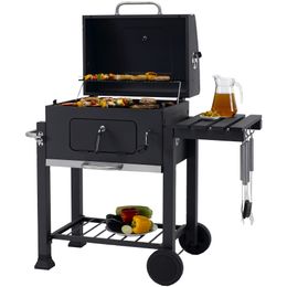 Holzkohlegrill Tepro "Grillwagen Toronto Click" Grills Gr. B/H/T: 115 cm x 107 cm x 67 cm, grau (anthrazit) BxTxH: 115x67x107 cm