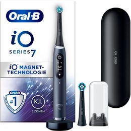 Elektrische Zahnbürste Oral-B "iO 7", schwarz (schwarz onyx), ElektrozahnbürstenB:2,5cm H:25cm T:2,5cm, Kunststoff, mit Magnet-Technologie, Display, 5 Putzmodi, Reiseetui, B:2,5cm H:25cm T:2,5cm