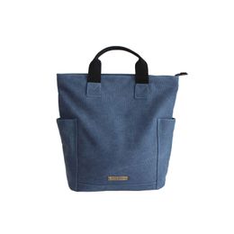 Cityrucksack MARGELISCH "Tacha 1" Gr. B/H/T: 37cm x 34cm x 13cm, blau (denim), Canvas, Baumwolle, Rucksäcke, BSCI zertifizierter Produktion