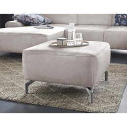 Sit & More Hocker SIT & MORE "Gizeh", beige (elfenbein), B:72cm H:46cm T:72cm, Hocker, Hocker, Fu&szlig;h&ouml;he 15 cm, wahlweise in 2 unterschiedlichen Fu&szlig;farben