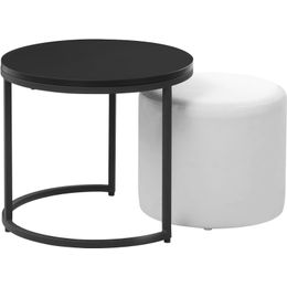 Couchtisch Home Affaire "Mayres" Tische Gr. B/H/T: 45,5cm x 40cm x 45cm, schwarz (black + black black) mit integriertem Pouf, Höhe 40 cm