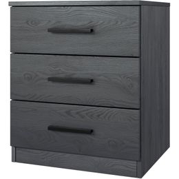 Nachtkommode Inosign "Galaxy Breite 46 cm, moderner Nachtschrank" Sideboards Gr. B/H/T: 46cm x 56cm x 41cm, 3 St., grau (carbon) Nachttisch, Nachtkonsole mit 3 Schubladen