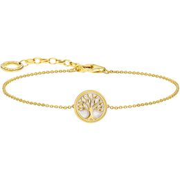 Armband Thomas Sabo "mit Tree-of-Love-Anhänger, A2160-007-21-L19V, A2160-427-39-L19V" Armbänder Gr. 19, Silber 925 (Sterlingsilber), goldfarben (gelbgoldfarben, weiß) Damen