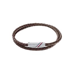 Armband Tommy Hilfiger "Schmuck Edelstahl Armschmuck Lederarmband" Armbänder Gr. Leder-Edelstahl, silberfarben (braun-edelstahlfarben) Herren