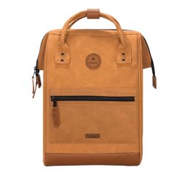 Tagesrucksack CABAIA "Adventurer L Nubuck" Gr. B/H/T: 29 cm x 48 cm x 17 cm, braun (camelfarben) Rucksäcke Veganer Cityrucksack mit austauschbaren Vordertaschen